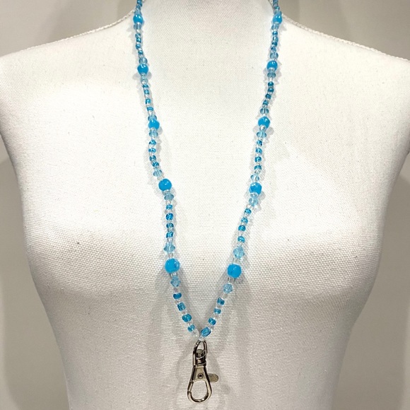 Accessories | Bright Shiny Light Blue Lanyard | Poshmark
